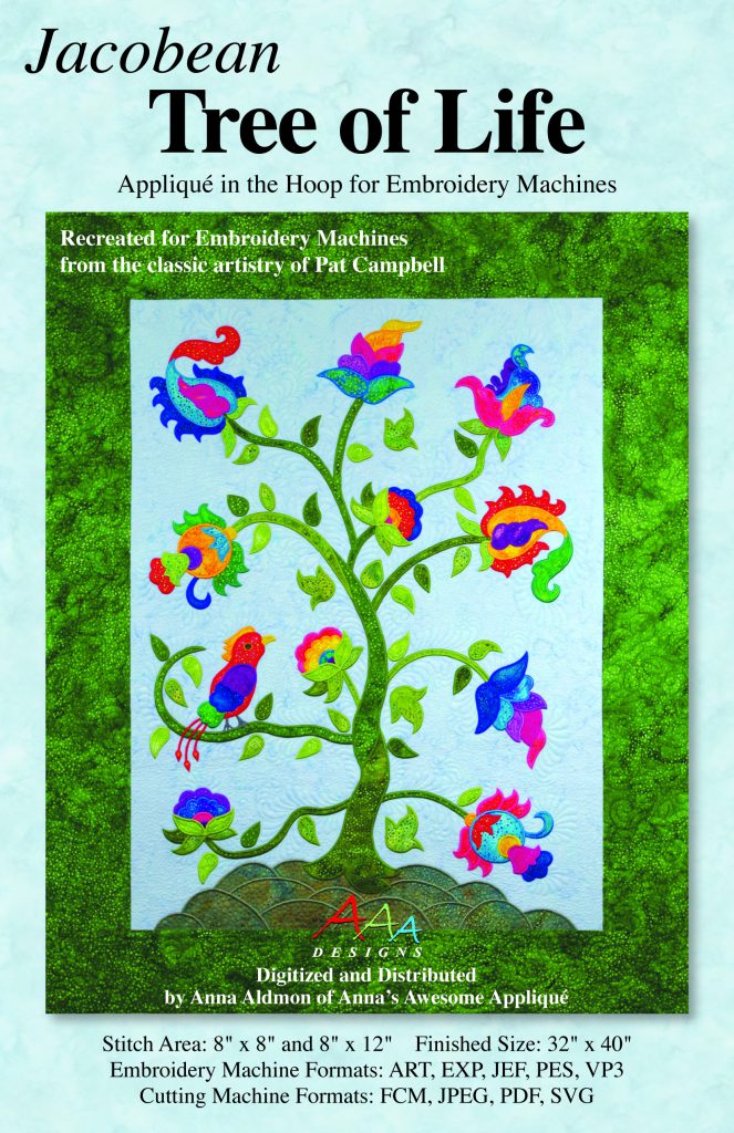 Jacobean Tree of Life | Annas Awesome Applique Designs